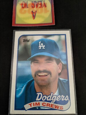 🔥1989 Topps Baseball Card TIM CREWS #22 Los Angeles Dodgers Pitcher MLB ...