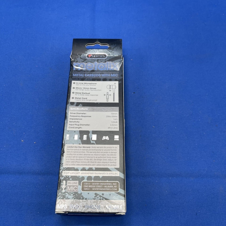 Sentry Metal Ear Buds w/ Microphone Noise Isolation + Spare Cushions | eBay