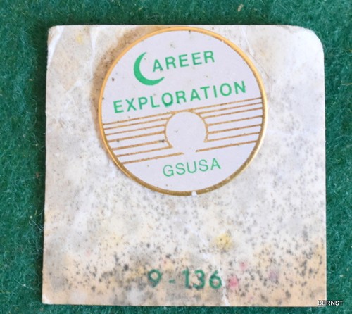 VINTAGE GIRL SCOUT - CAREER EXPLORATION PIN ON CARD - CARD AS IS | eBay