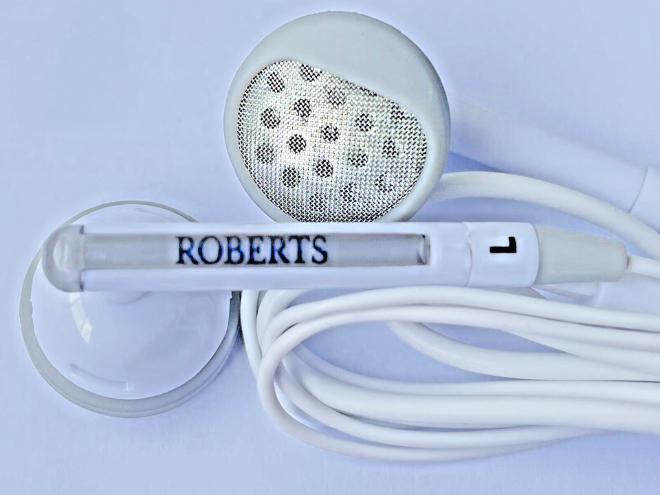 GENUINE Roberts Sports DAB 2 3 4 5 6 Radio White Headphones Earphones ...