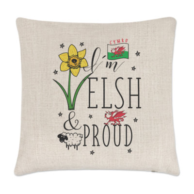 I'm Welsh And Proud Linen Cushion Cover - Pillow Funny Wales Flag | eBay UK