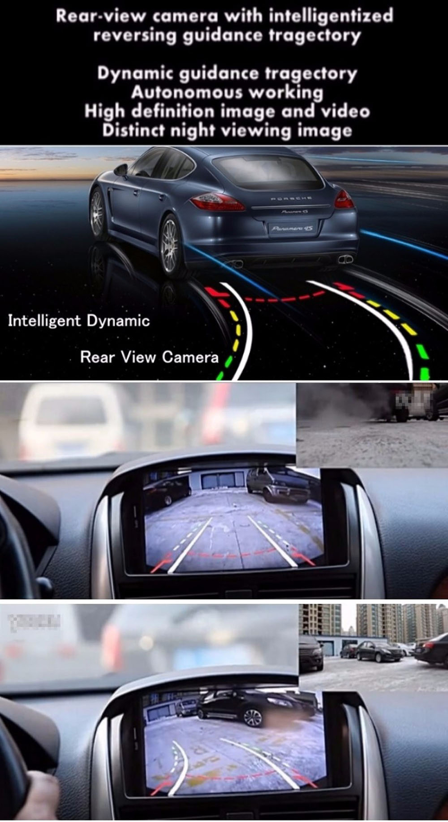 Parking track Reverse HD car camera for VW Touareg Sharan LICENCE PLATE ...