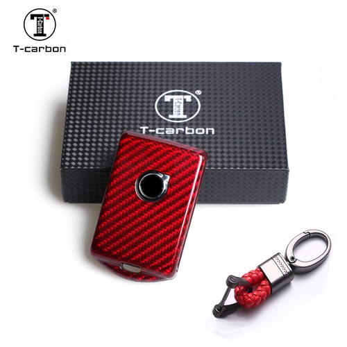 Red Smart Key Fob Shell Carbon Fiber Cover Fits Volvo XC40 XC60 XC90 ...