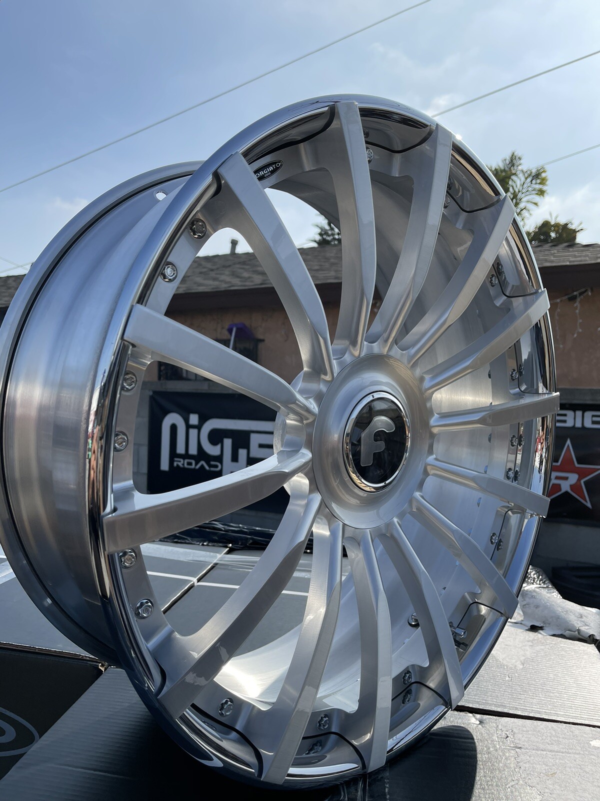 24x9-10 STAGGERED FORGIATO PIATTO ECL XL CAP FORGIS BRUSH FACE & CHROME ...