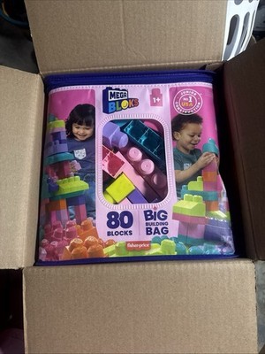 Mega Bloks First Builders Big Building Blocks with Bag 80 Piece Pink | eBay