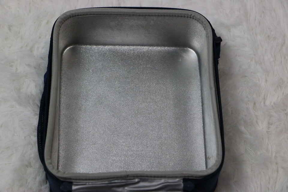 Staples Zipper Insulated Lunch Bag Lunch Box Navy | eBay