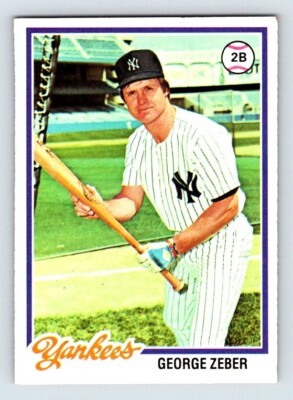 GEORGE ZEBER New York Yankees 1978 Topps Baseball Card B182 | eBay