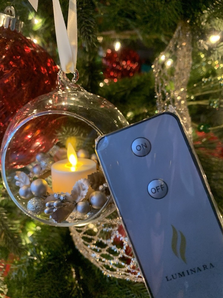 Luminara - Real Flame Effect Candle Tea Light Candle Berry Ornament ...