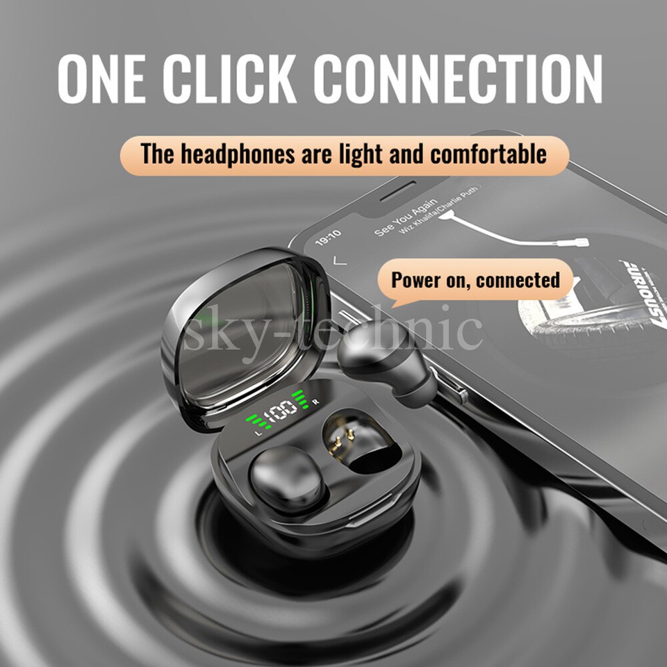 Wireless TWS Earbuds Bluetooth 5.3 Invisible Sleep Earphones Mini In ...