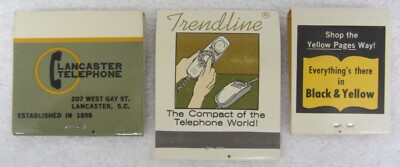 3 NEW Vtg 1960s TELEPHONE Full Matchbooks TRIMLINE TRENDLINE ROTARY ...
