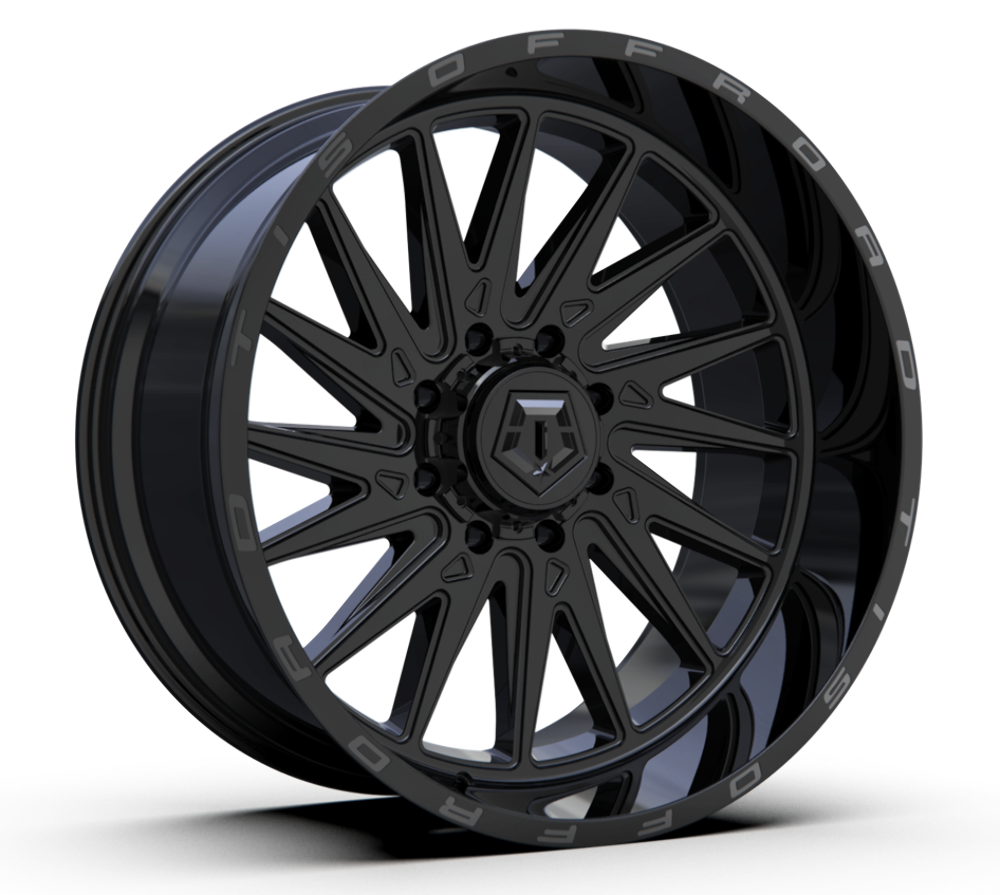 22" TIS 547B Gloss Black 22x12 Wheel 6x5.5 -44mm For Chevy GMC Ram ...