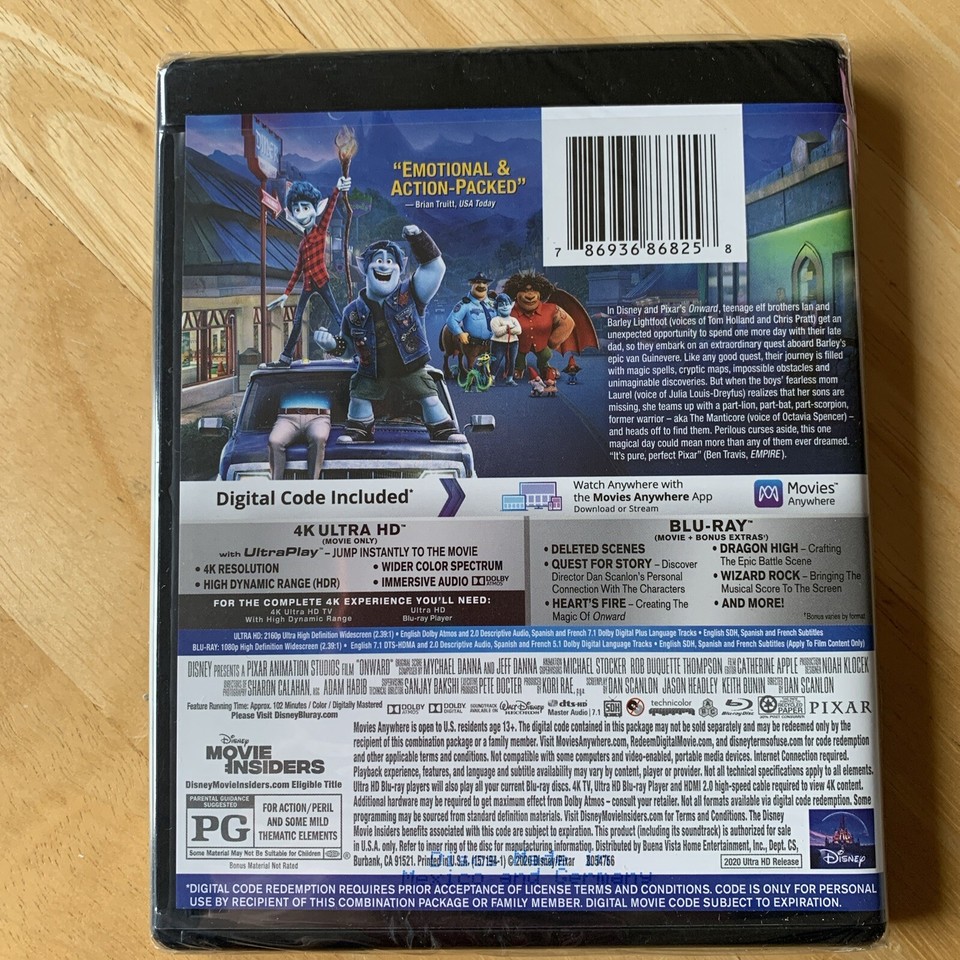 Onward (4K Ultra HD, Blu-ray, 2020) Disney Pixar 786936868258| eBay