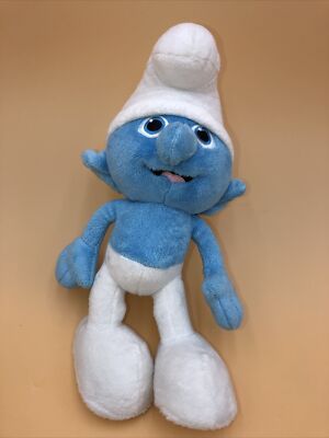 The Smurfs Happy Clumsy Smurf Plush Stuffed Animal Toy Blue Doll Smurf ...