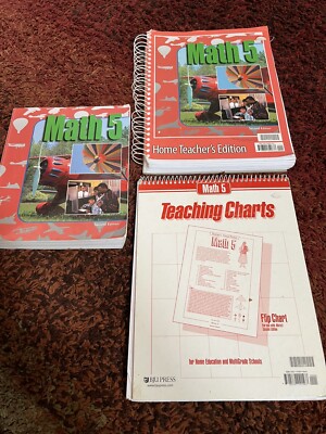 Math 5 BJU homeschool Teacher's Edition STUDENT TEXT & TEACHING CHARTS ...