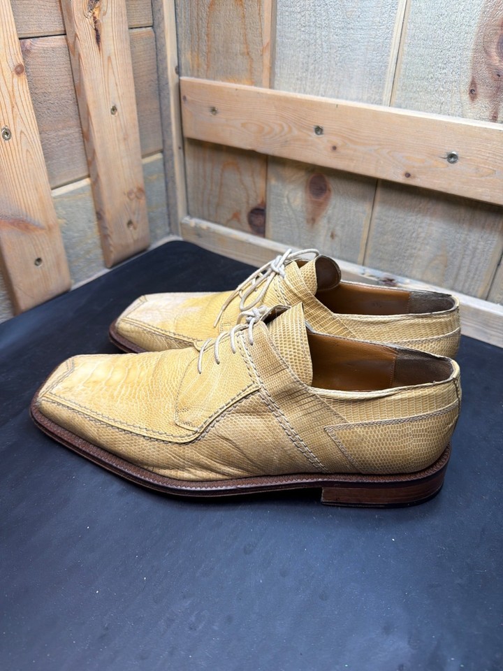 David Eden Men's 8.5 Hand Made Exotic Genuine Lizard Leather Shoes ...