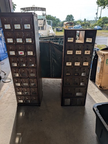 1900s Combination Lock US Post Office Mailbox Brass Vintage Pigeonhole 24 And 18 | eBay