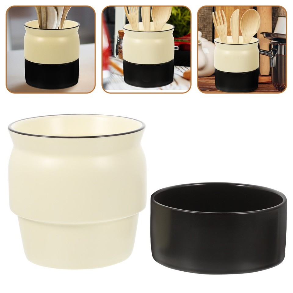 Chopstick Fork Spoon Container Ceramic Utensil Holder Spoons and Forks ...