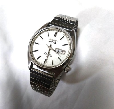 Gensei Seiko Silver Wave Actus Automatic Watch 40mm Diagonal Crown Used ...