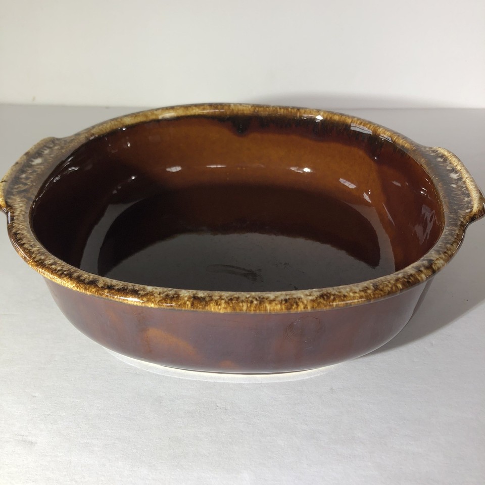Hull Oven Proof Brown Drip Glaze Casserole Dish 8.75” Square W/Handles ...