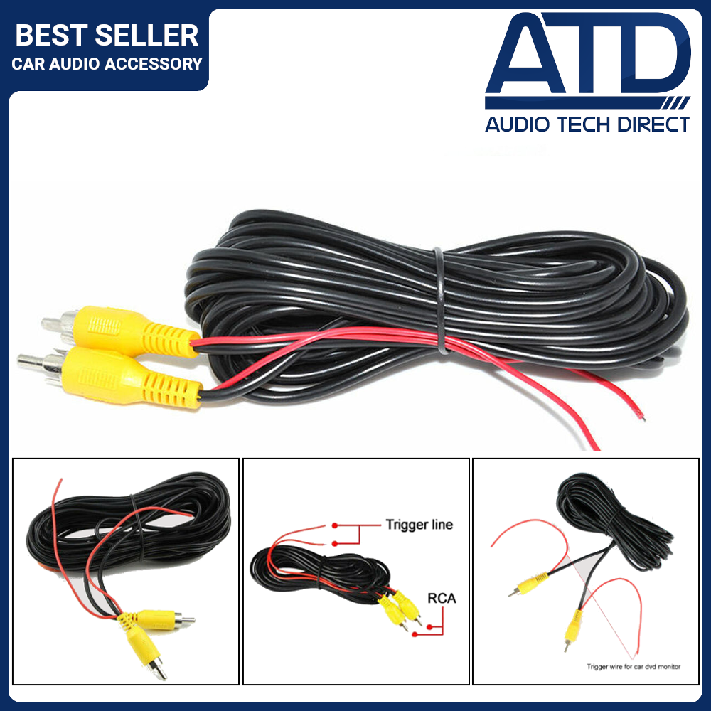 6m RCA Camera Cable Reverse Trigger Red Wire Reversing Phono Video ...
