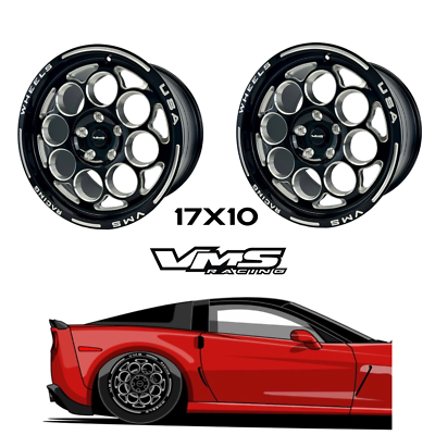 VMS RACING MODULO DRAG RACE RIMS WHEELS REAR 17X10 FOR CHEVY CORVETTE ...