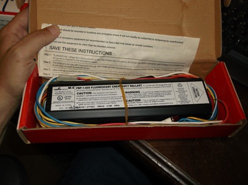 COOPER FBP140X SURE-LITES FLUORESCENT BATTERY PACK EXIT EMERGENCY LIGHT ...