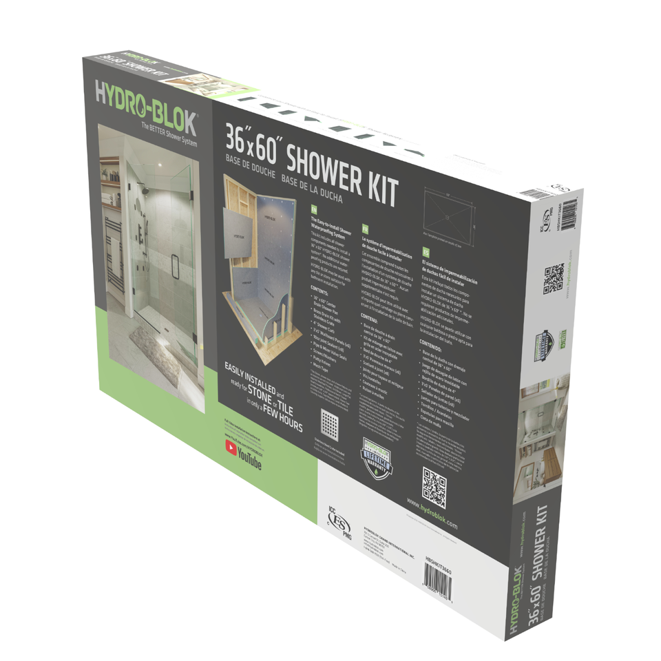Hydro-Blok Center Stainless Steel Drain Shower Kits | eBay