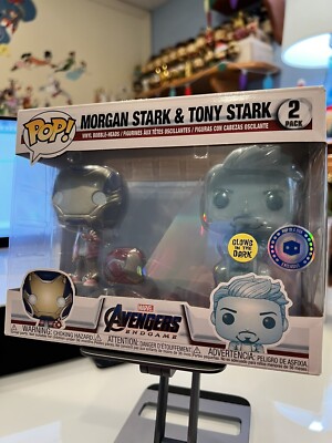 Funko Pop Marvel Morgan Stark & Tony Stark PIAB Glow in the Dark ...