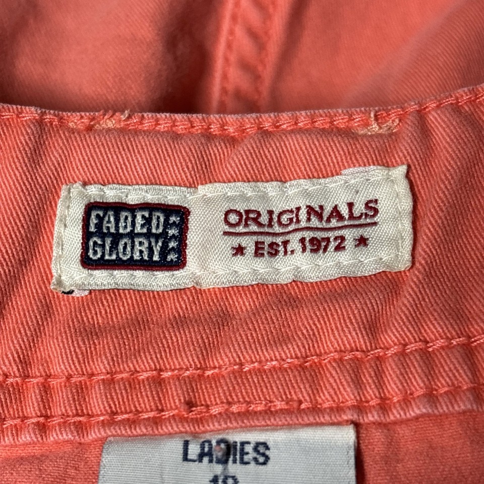 Faded Glory Women’s Bermuda Shorts - High-Rise, Pink - 100% Cotton Size ...