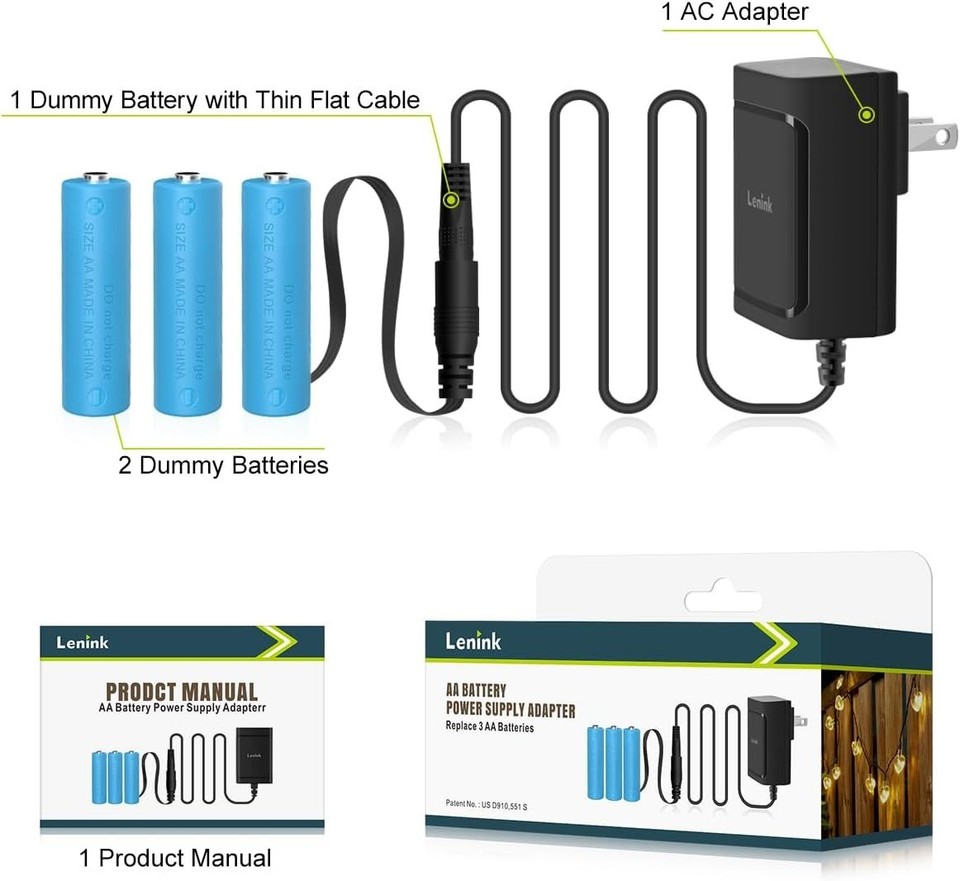 AC Power Supply Adapter for 3 AA Battery, AA Battery Replacement ...