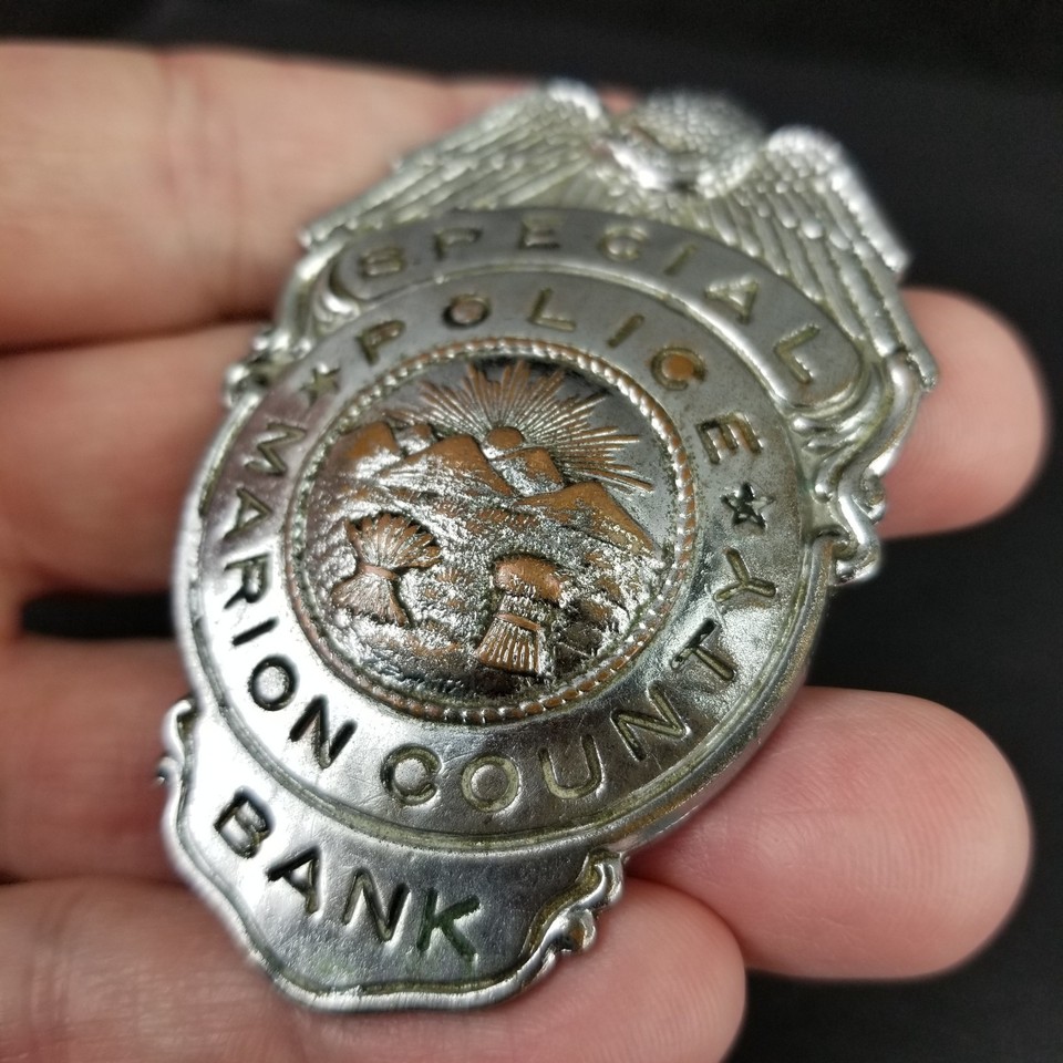 Obsolete vintage special police bank badge Marion Co., Ohio law metal ...