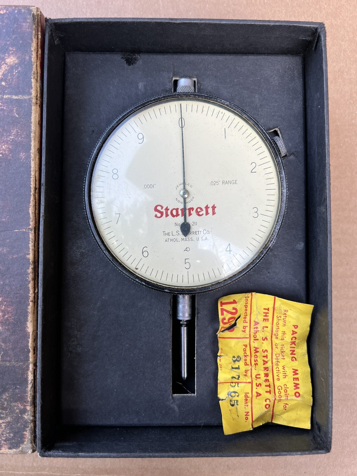 🇺🇸Starrett 656-211 Dial Indicator .0001” .025” Range Jeweled Original ...