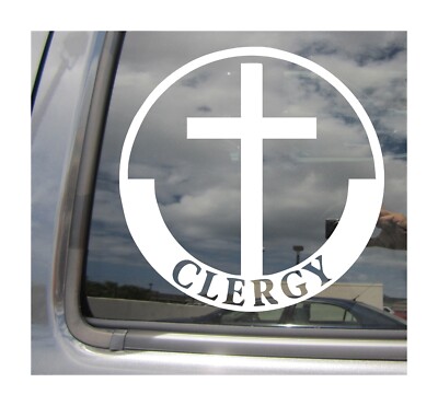 Clergy Christian Minister Car Truck Vinyl Decal Window Sticker | White ...