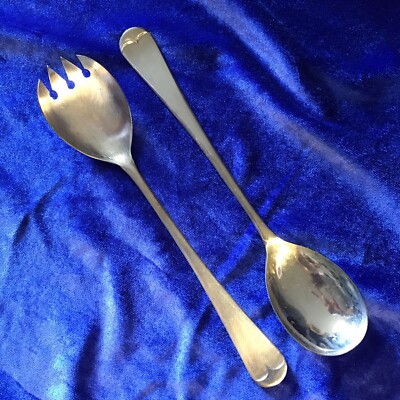 EPNS Sheffield England Serving Set Salad Spoons | eBay