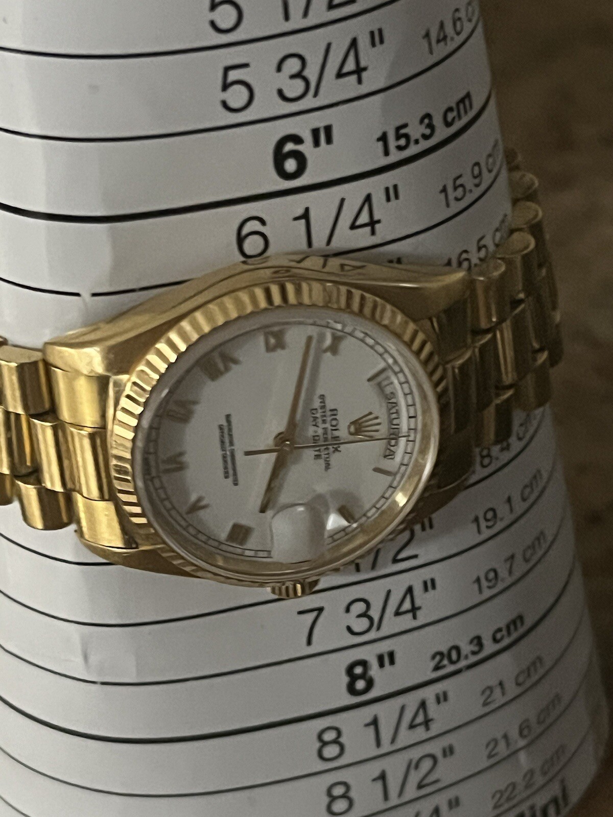 Rolex Day-Date 18238 18k YG President White Dial Automatic Men's Watch ...