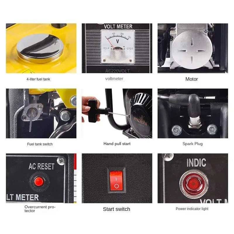 650W Household Micro Brushless Two Stroke Single Phase Gasoline ...