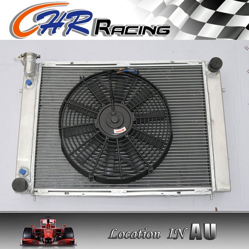 3 ROW Aluminum Radiator +14" Fan for 52MM Holden V8 Commodore VG VL VN ...