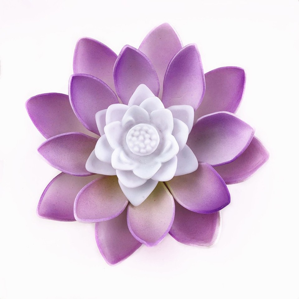 2 Pcs LED Electronic Lotus Candle Light Realistic Flower Lamp Floating ...