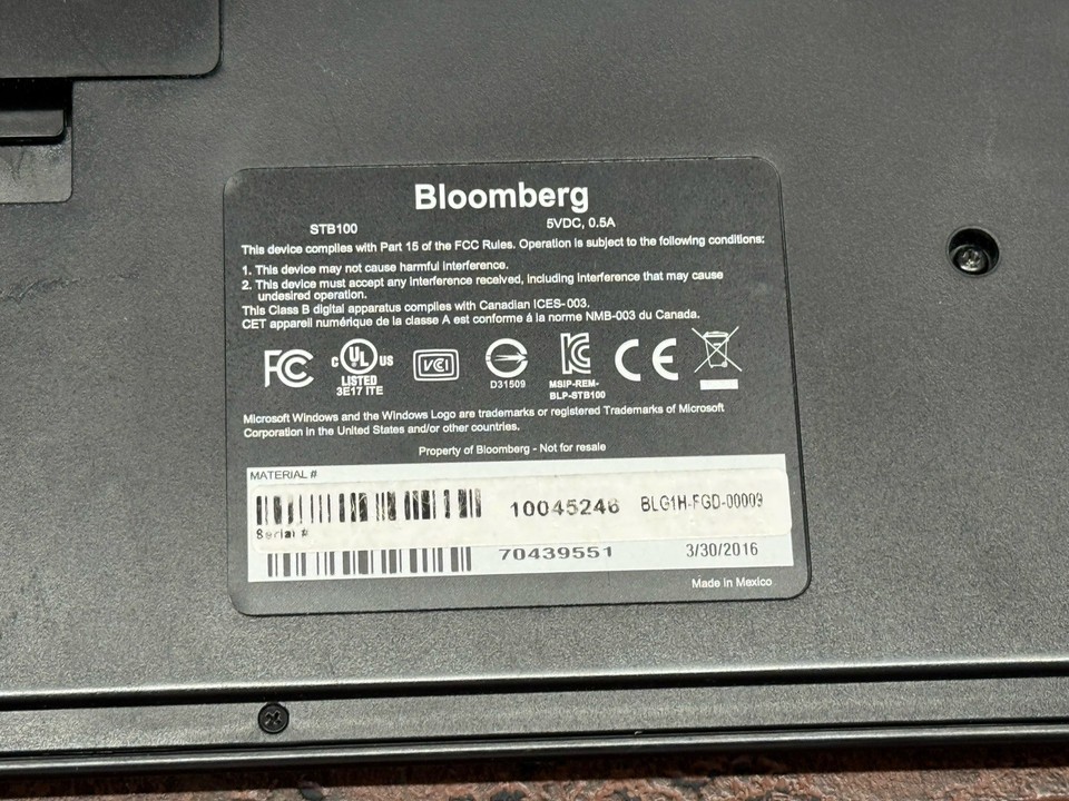Bloomberg STB100 Wired USB Keyboard Black | eBay