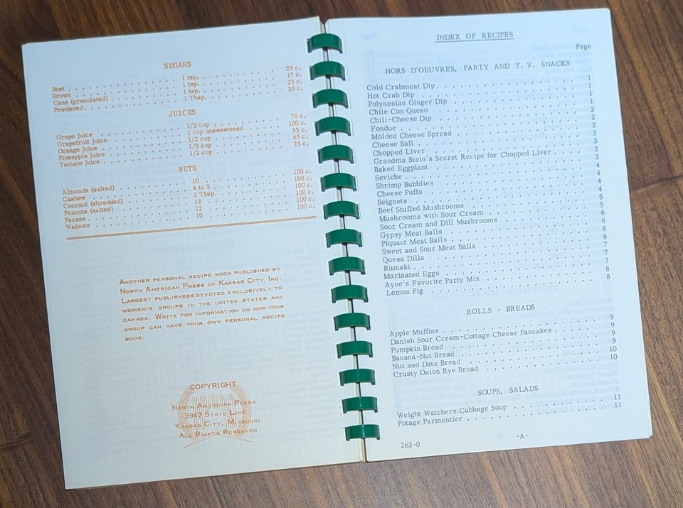 Vintage 1970 Cookbook "A Pinch Of Parsley" Encino, California B'Nai B ...