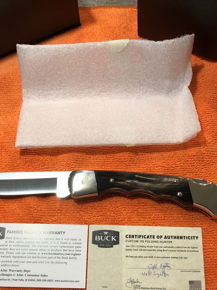 Buck Knives Custom Made 110 Folder Hunter Hand Made Buck Custom Knife ...