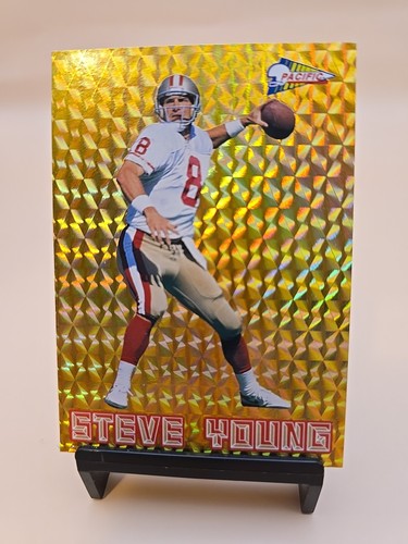 💥Steve Young 1993 Pacific Triple Folders Gold Prism #20 San Francisco ...