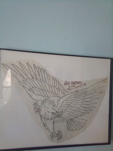 Vintage Traditional Eagle Flash Original Drawing Large 11 x 14 Chest ...