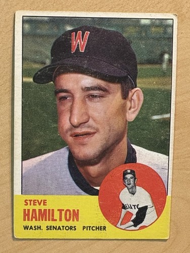 Steve Hamilton 1963 Topps Baseball Rookie Card #171, EX, Washington ...