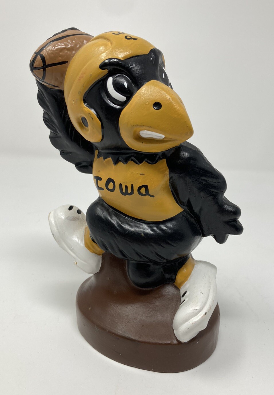 Vintage Herky Iowa Hawkeyes Football Hand-Painted Ceramic Statue | eBay