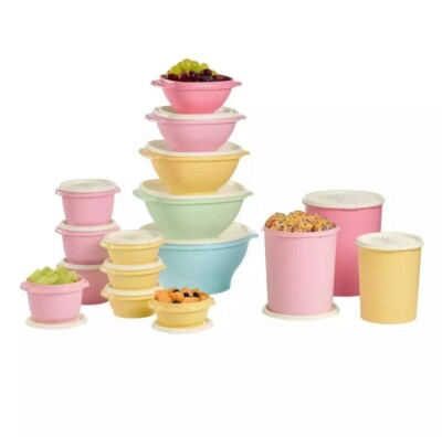 Tupperware Heritage Collection 32 Pc Food Storage Set 16 Pastel ...