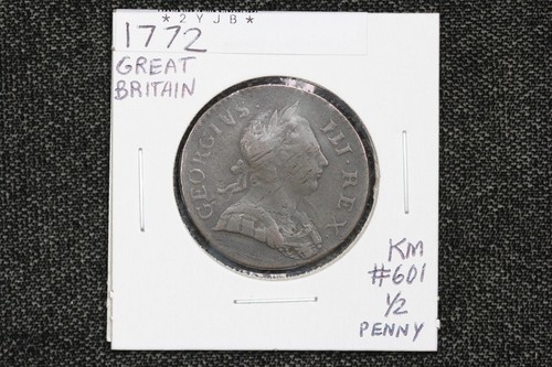 1772 Great Britain Half Penny KM# 601 2YJB | eBay
