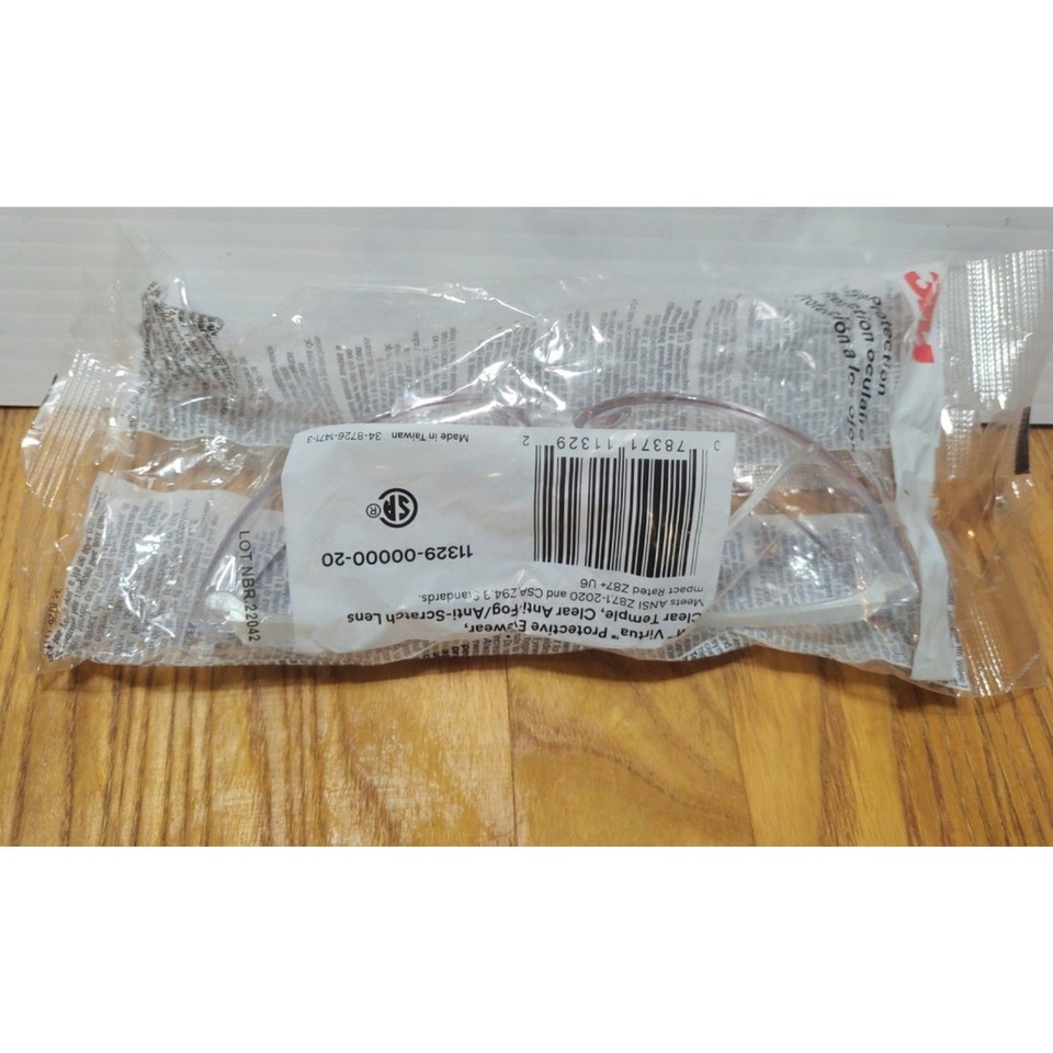 3M Tekk 11329 Virtua Anti-Fog Safety Glasses, Clear Frame, Clear Lens ...