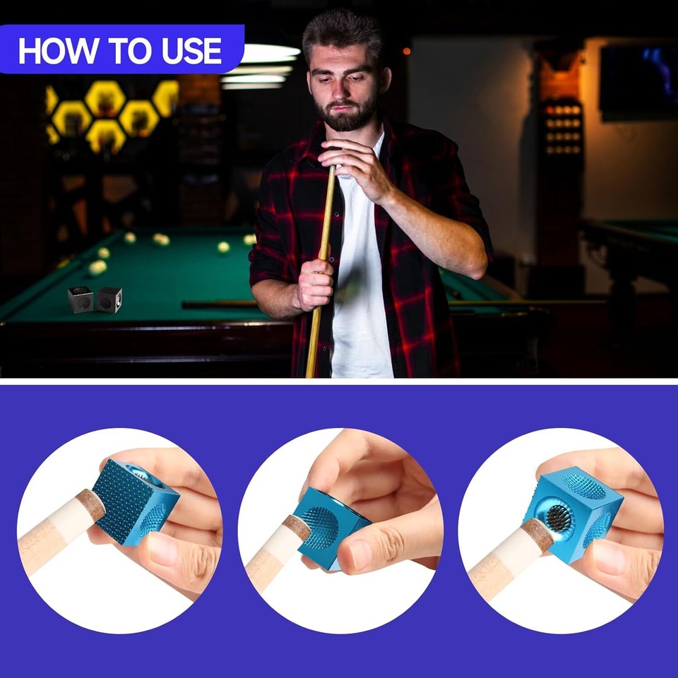 5-in-1 Billiard Pool Cue Tip Tool Scuffer/Shaper/Aerator Tip Pick Cube ...