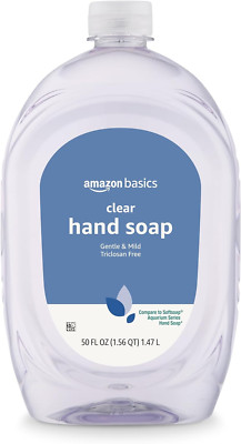 Amazon Basics Gentle & Mild Clear Liquid Hand Soap Refill, Triclosan ...
